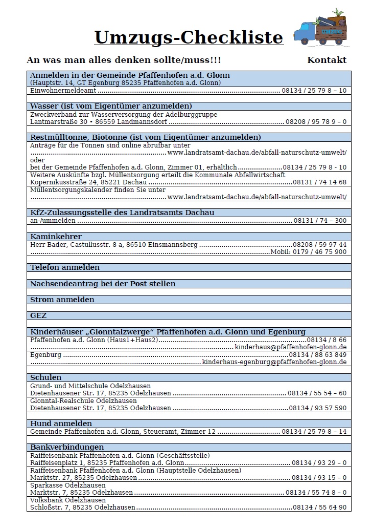 Umzugs-Checkliste - Verwaltung - Rathaus & Service - Gemeinde ...
